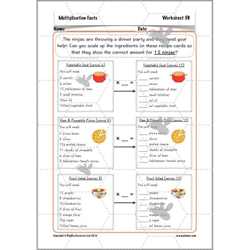 Multiplication Facts Year 3 KS2 Maths Lessons by PlanBee