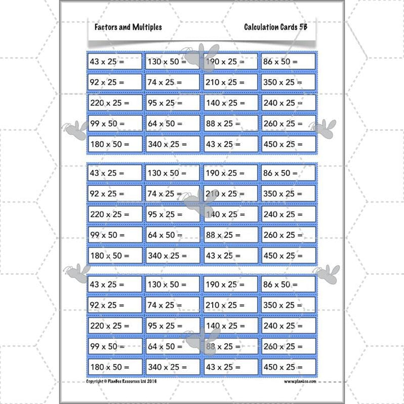 Factors & Multiples - Year 5 Maths Planning and Resources from PlanBee