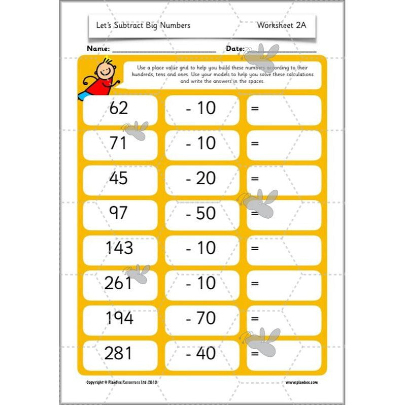 Let’s Subtract Big Numbers | Year 2 Maths Plans & Resources | PlanBee