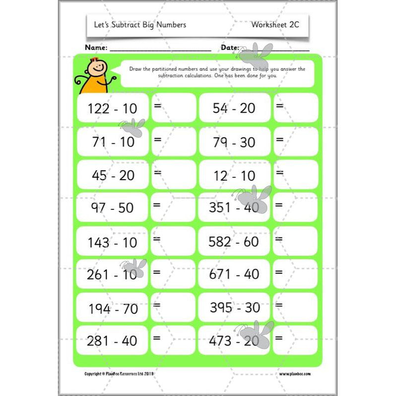 Let’s Subtract Big Numbers | Year 2 Maths Plans & Resources | PlanBee
