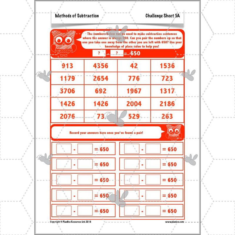 Methods of Subtraction Year 4 Maths Lessons by PlanBee