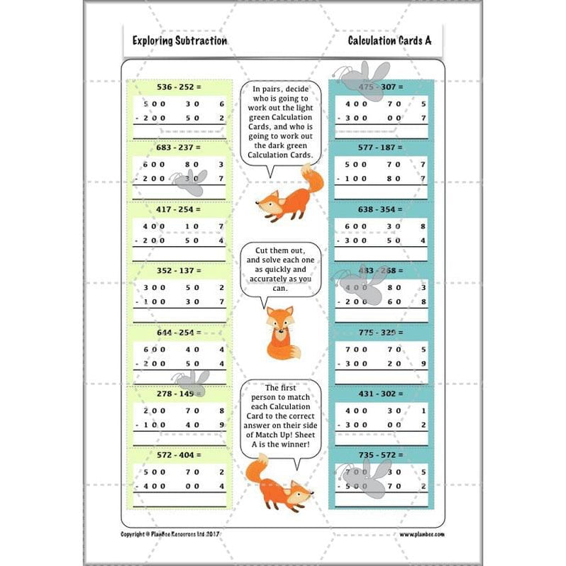 Exploring Subtraction Year 4 Maths Lessons by PlanBee