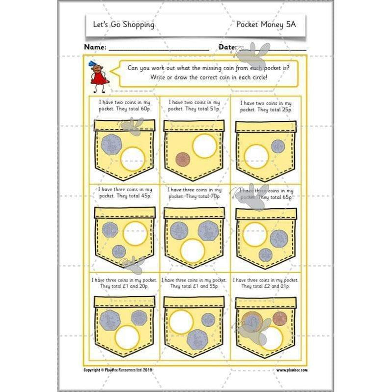 Let's Go Shopping Year 2 Money Maths Activities by PlanBee