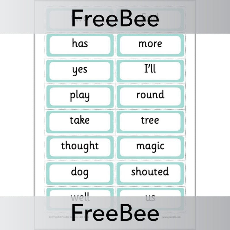 FREE 200 High Frequency Words Flashcards by PlanBee