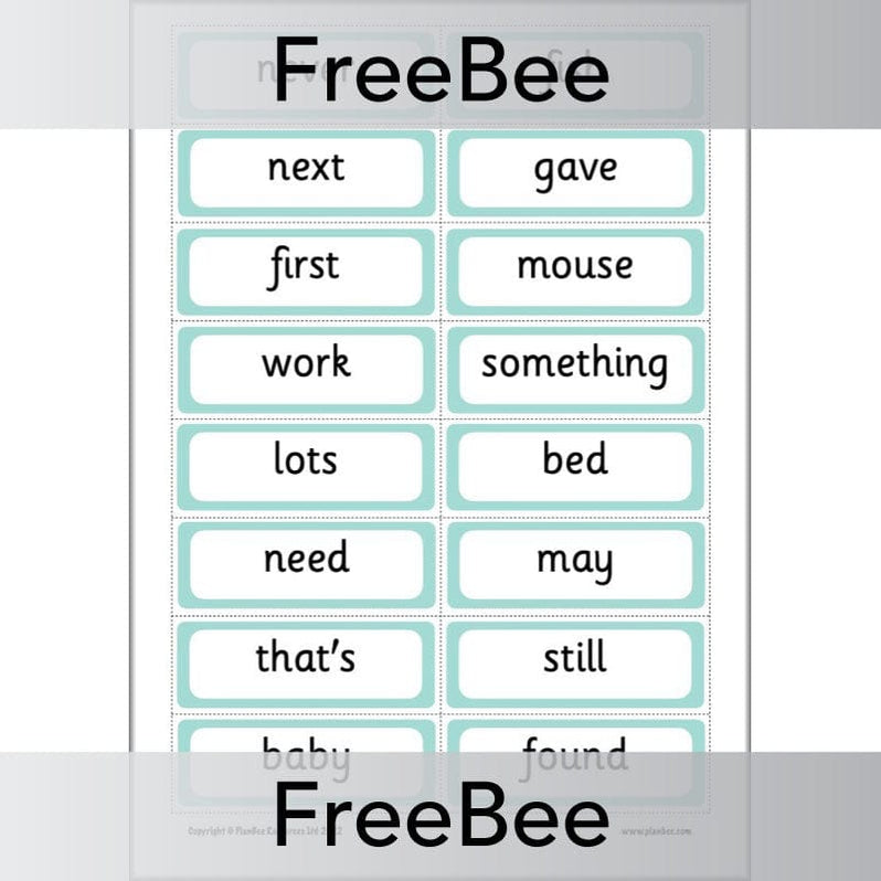 FREE 200 High Frequency Words Flashcards by PlanBee