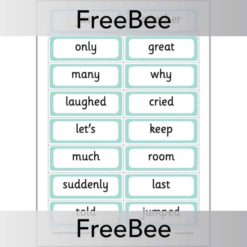 FREE 200 High Frequency Words Flashcards by PlanBee