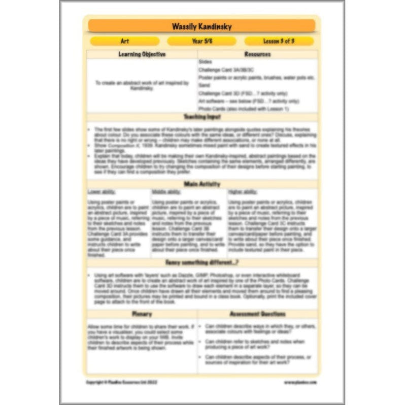 Free Wassily Kandinsky for kids art lessons | PlanBee