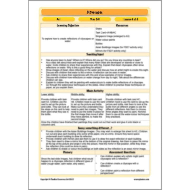 Cityscapes Art Lessons for KS2 created by PlanBee