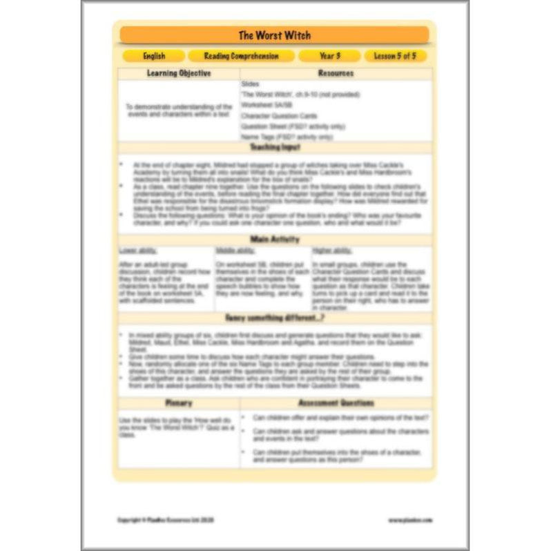 The Worst Witch Characters English Pack by PlanBee