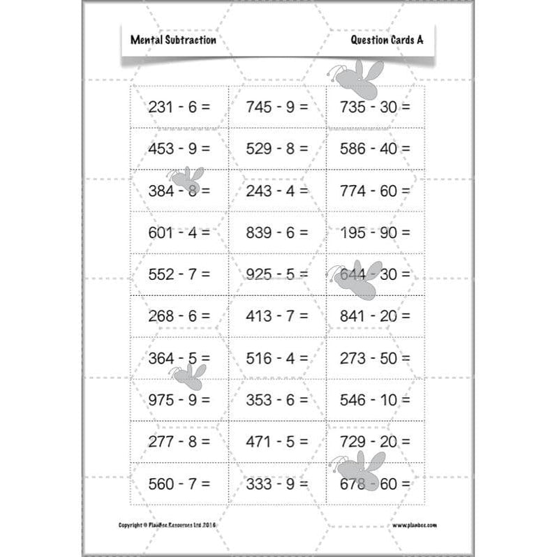 Mental Subtraction Year 3 Maths Lessons by PlanBee