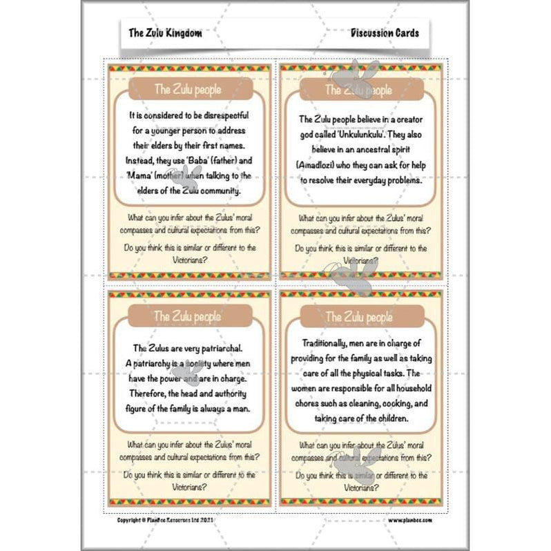 The Zulu Kingdom KS2 History Lesson Pack by PlanBee