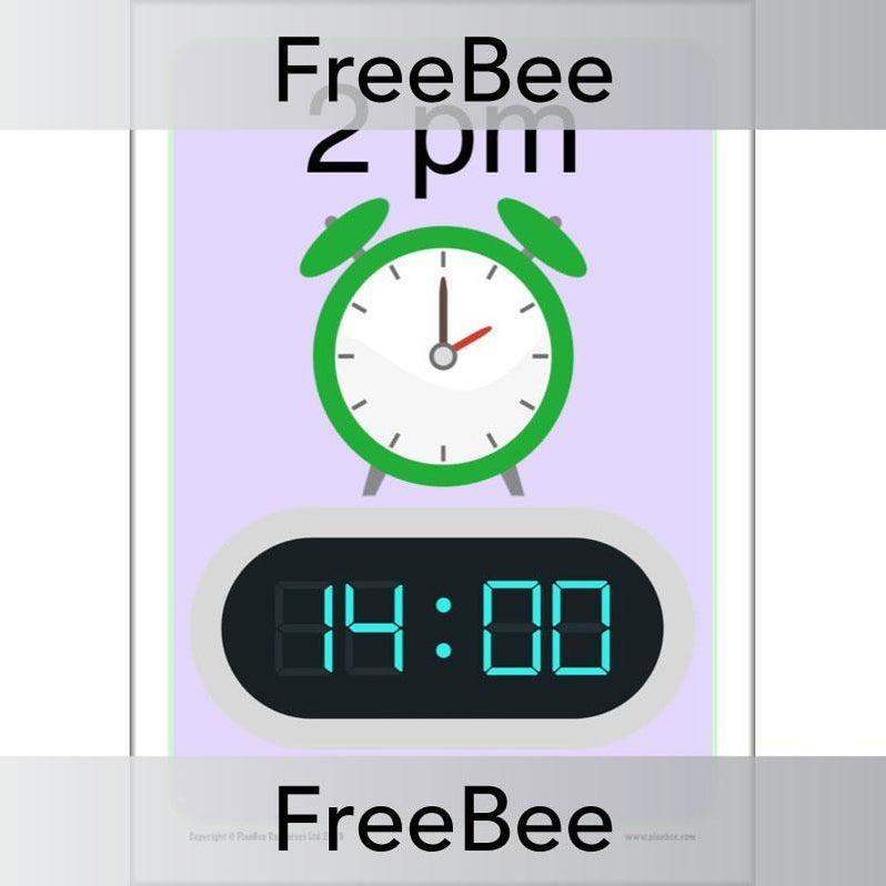 24-Hour Time | Free KS2 Classroom Decoration | PlanBee