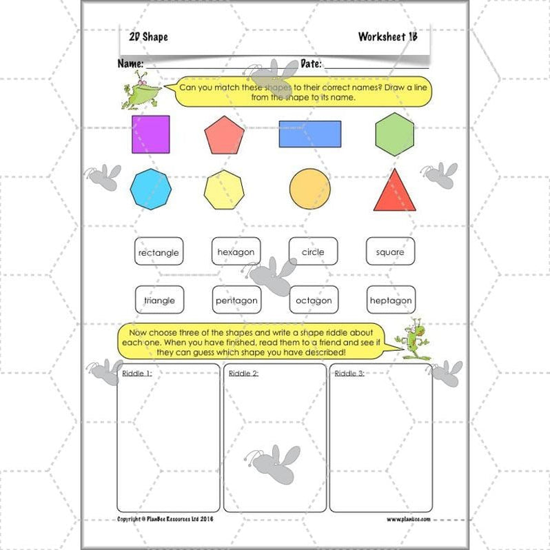 2D Shapes Year 3 Maths Lesson Pack by PlanBee