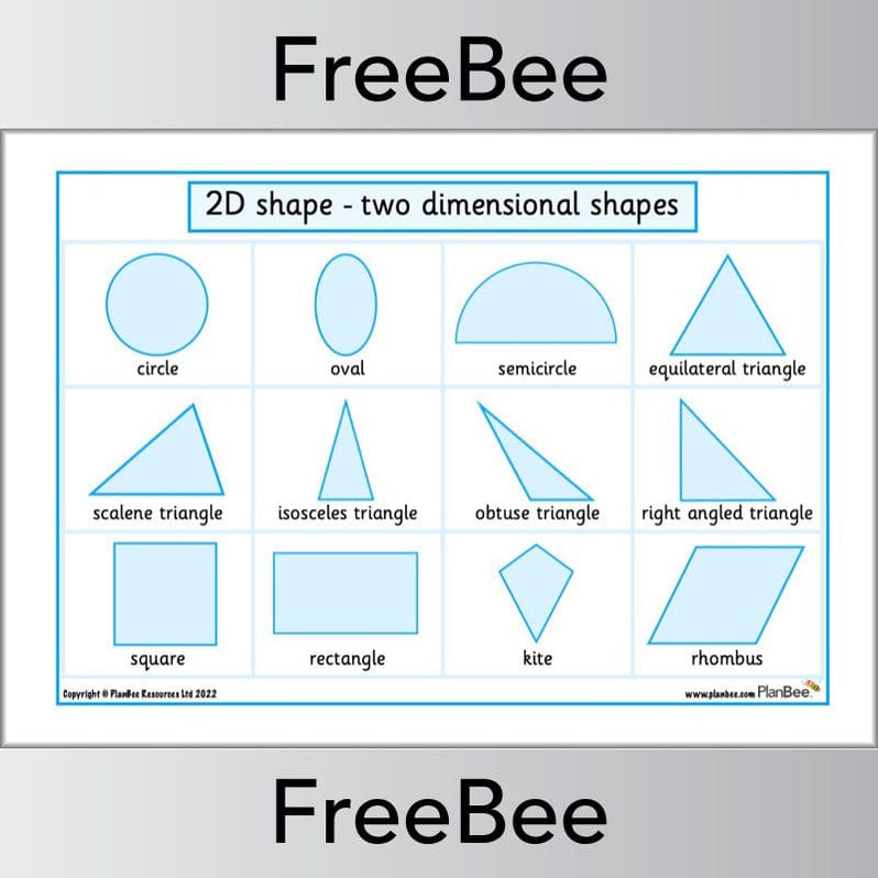 FREE 2D Shape Posters by PlanBee