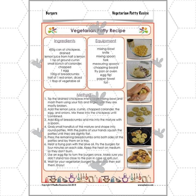 KS2 Kids Burger Recipe Lessons by PlanBee