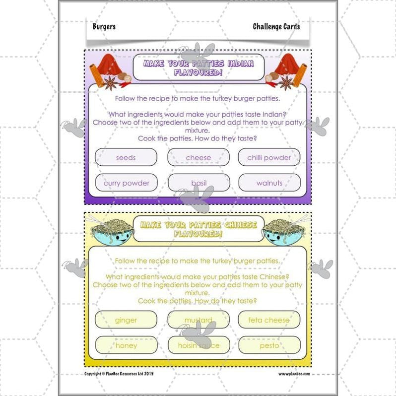 KS2 Kids Burger Recipe Lessons by PlanBee