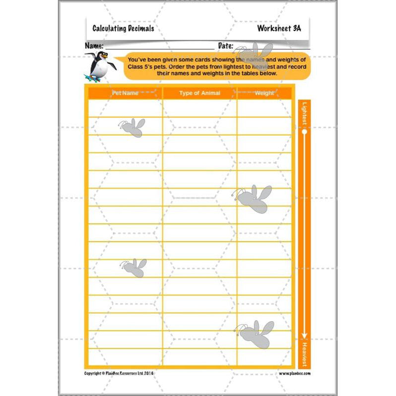 Calculating and ordering decimals Year 5 Maths by PlanBee