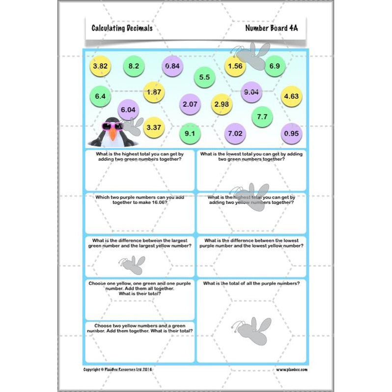 Calculating and ordering decimals Year 5 Maths by PlanBee