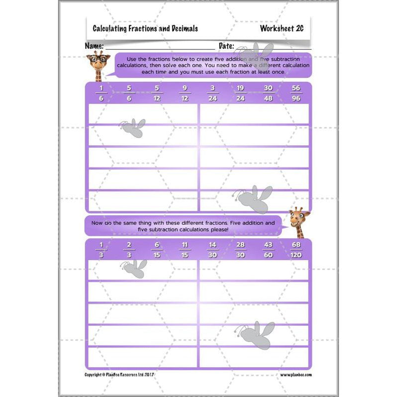 Calculating with Fractions & Decimals Year 6 Maths | PlanBee