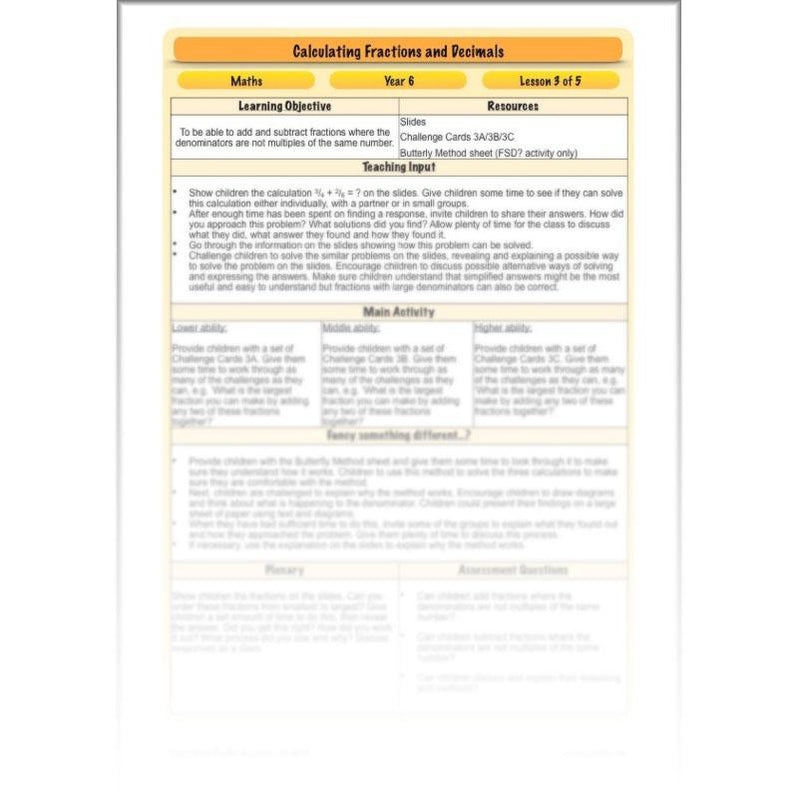Calculating with Fractions & Decimals Year 6 Maths | PlanBee