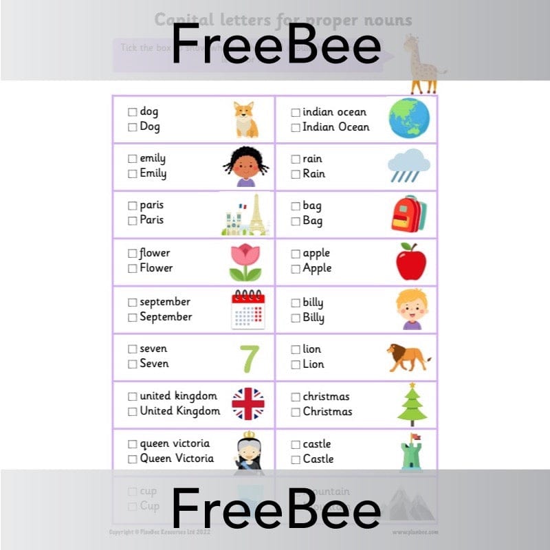 Capital Letters and Full Stops Free Worksheets by PlanBee