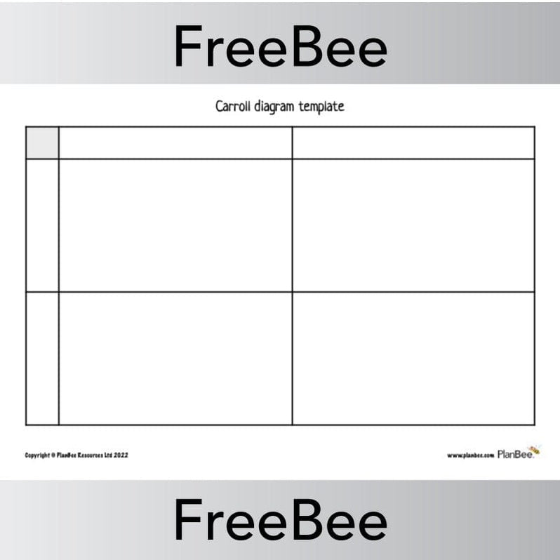 FREE Carroll diagram template for KS1 and KS2 by PlanBee