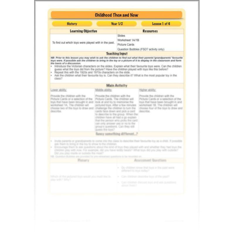 Childhood in the Past Then and Now KS1 History by PlanBee
