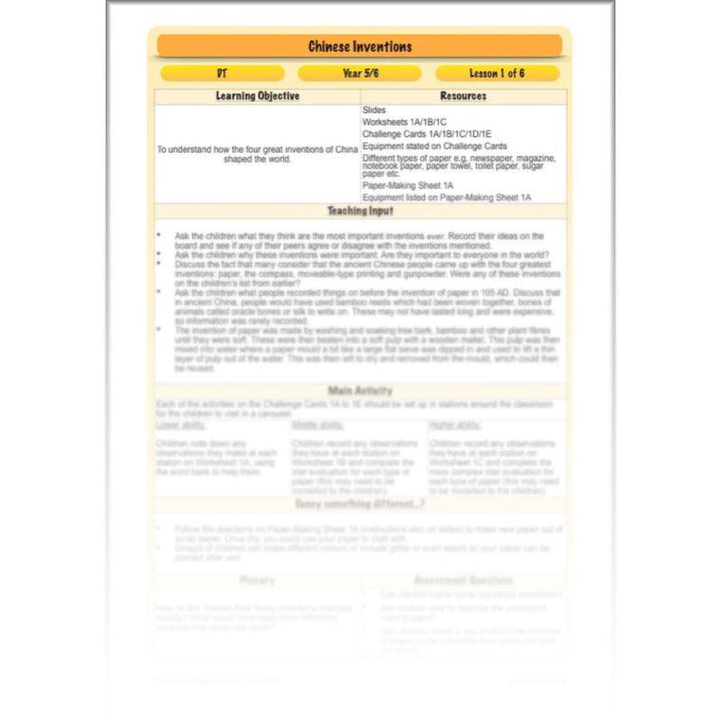 Ancient Chinese Inventions KS2 DT Lessons by PlanBee