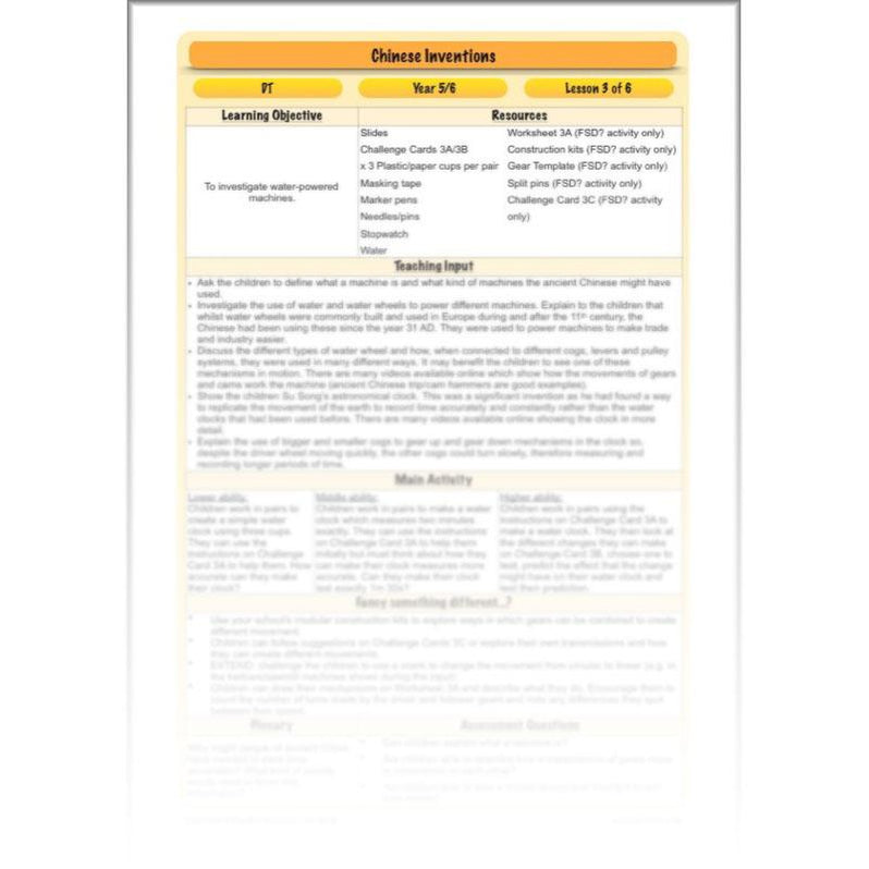 Ancient Chinese Inventions KS2 DT Lessons by PlanBee