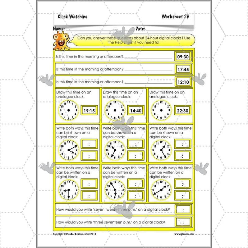 Clock Watching | Time Year 3 Maths Lesson Activity Pack — PlanBee