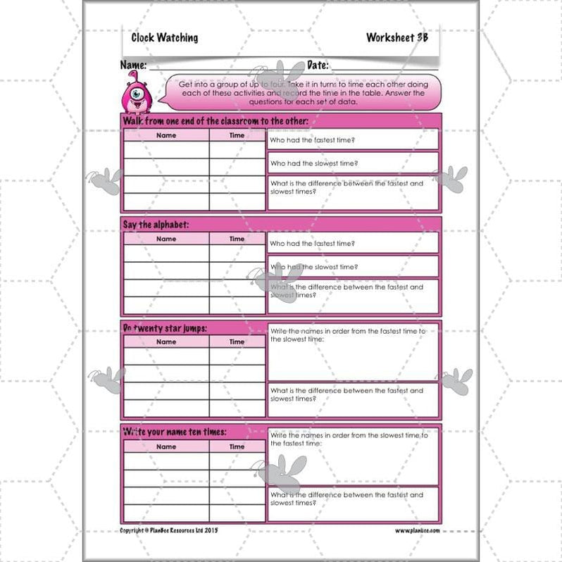 Clock Watching | Time Year 3 Maths Lesson Activity Pack — PlanBee