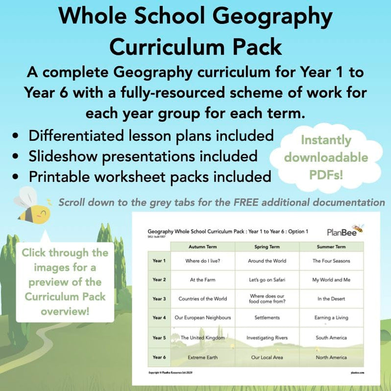 Primary Geography Curriculum Pack (Option 1) | Long Term Planning — PlanBee