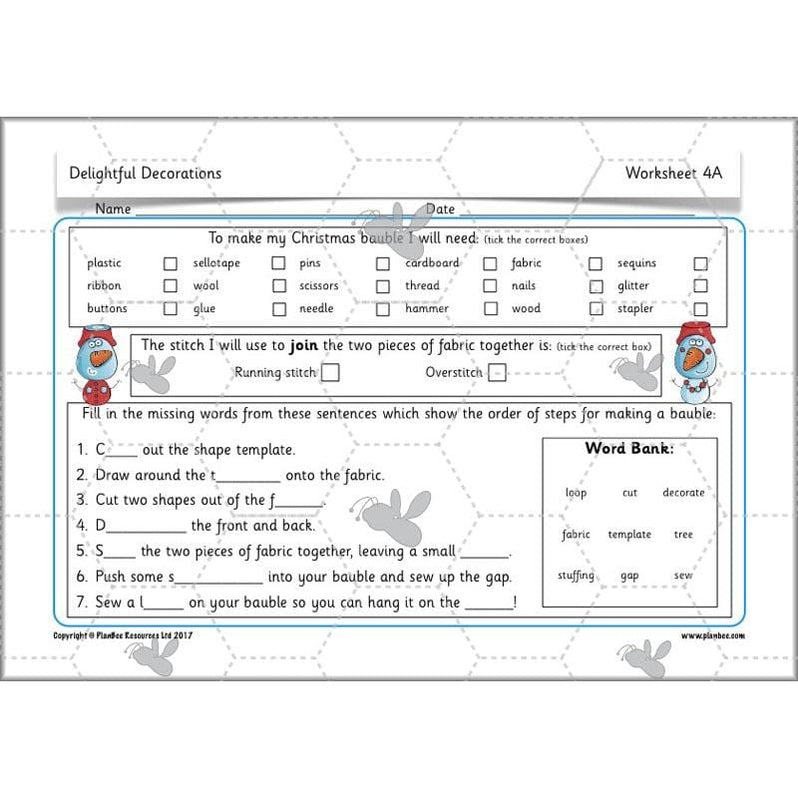 Delightful Decorations KS1 DT Lessons by PlanBee