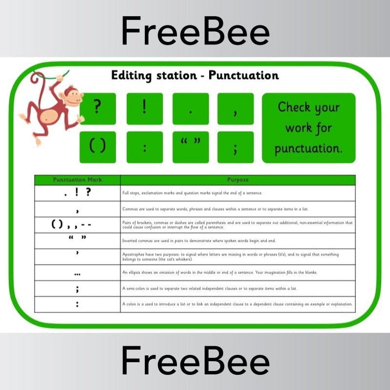 FREE Editing Station Display and Resources Pack by PlanBee