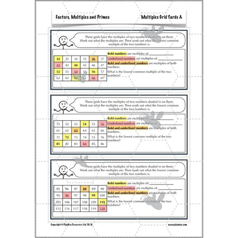 Factors, Multiples & Primes - Year 6 Complete Maths Plans by PlanBee