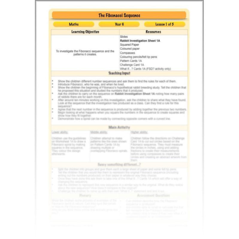 The Fibonacci Sequence: KS2 Maths lesson planning — PlanBee