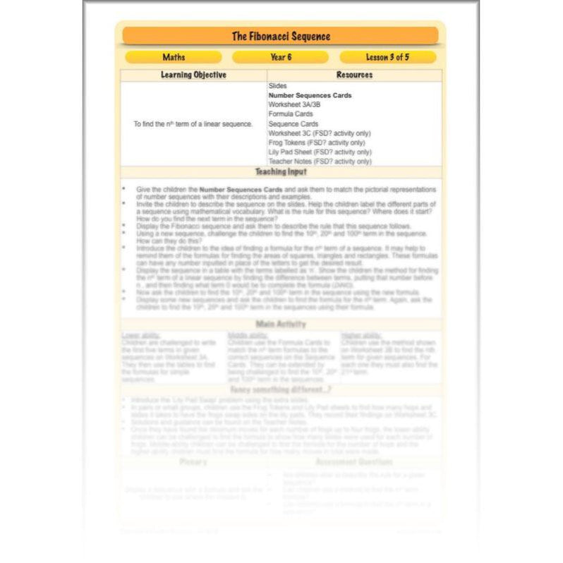 The Fibonacci Sequence: KS2 Maths lesson planning — PlanBee