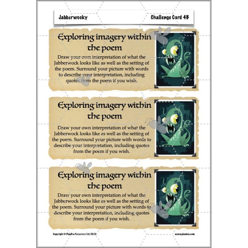 Jabberwocky Planning KS2 | Year 5 Poetry | PlanBee