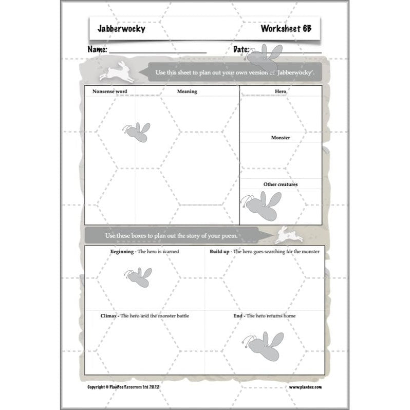 Jabberwocky Planning KS2 | Year 5 Poetry | PlanBee