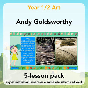 Andy Goldsworthy KS1 Art Lesson Plans created by PlanBee