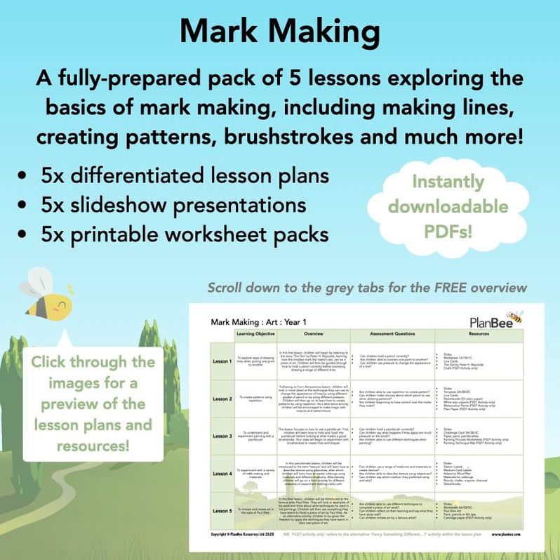 Mark Making Ideas Year 1 Art Lessons By Planbee