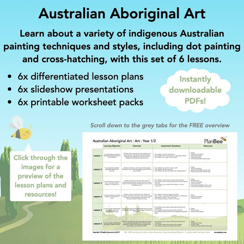 KS1 Aboriginal Art Lesson plan and resources by PlanBee