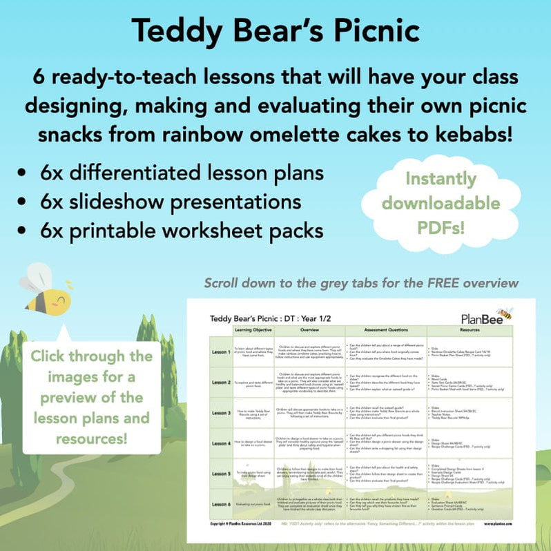 Teddy Bears Picnic Ideas and DT Lessons by PlanBee