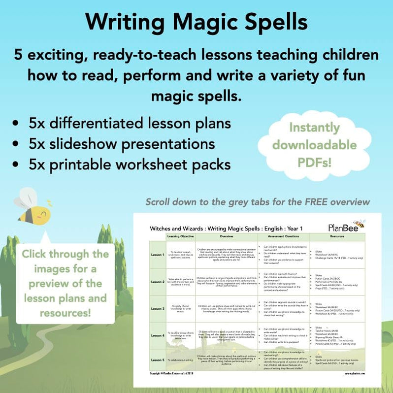 Magic Spell Writing KS1 Year 1 English by PlanBee