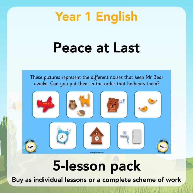 Peace at Last Activities KS1 Year 1 English lessons | PlanBee