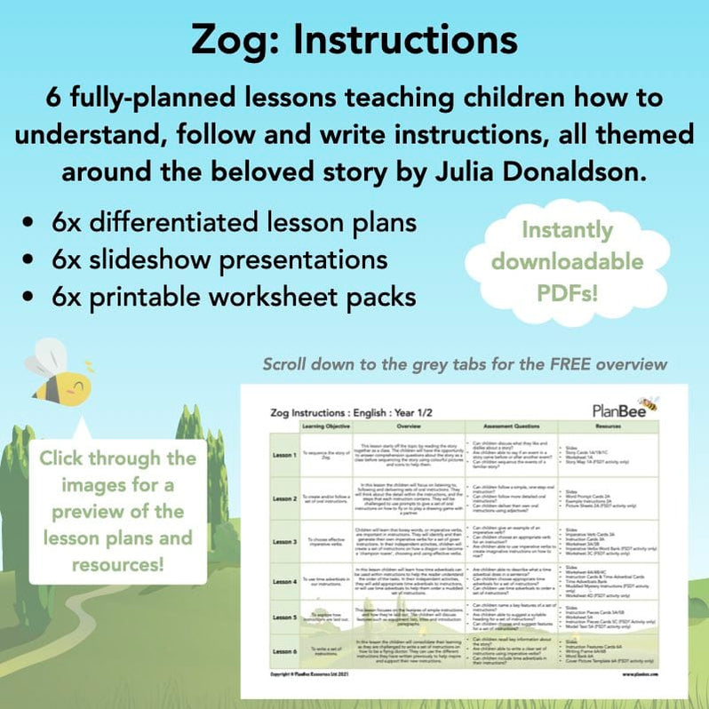 Zog Printables KS1 Instructions Lessons by PlanBee