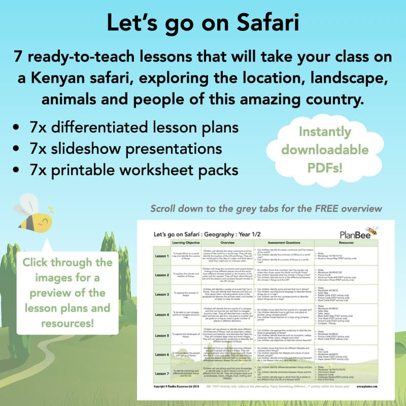 Let's go on Safari: Kenya KS1 Geography Lesson Plans — PlanBee