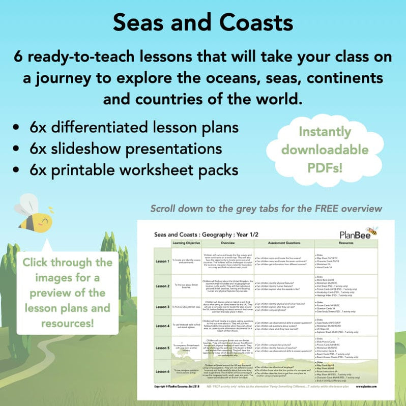 At The Seaside KS1 Geography Lessons by PlanBee