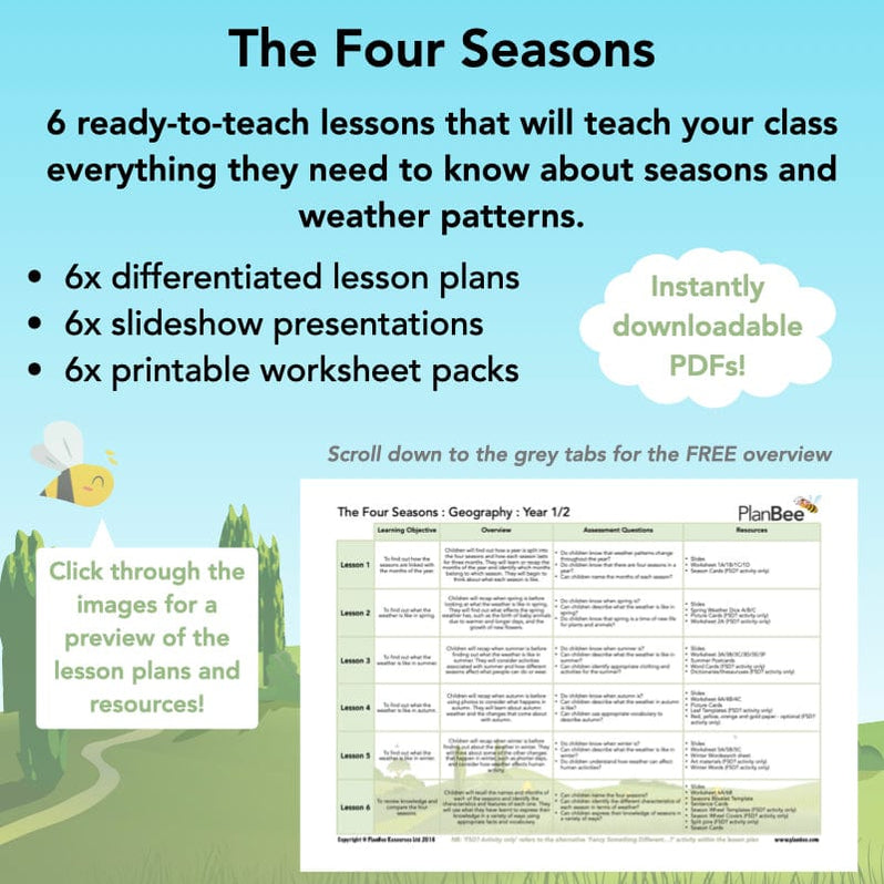 The Four Seasons KS1 Lesson Plans & Worksheets by PlanBee