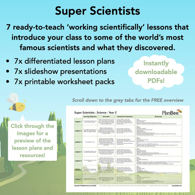 Super Scientists Year 2 Working Scientifically | PlanBee